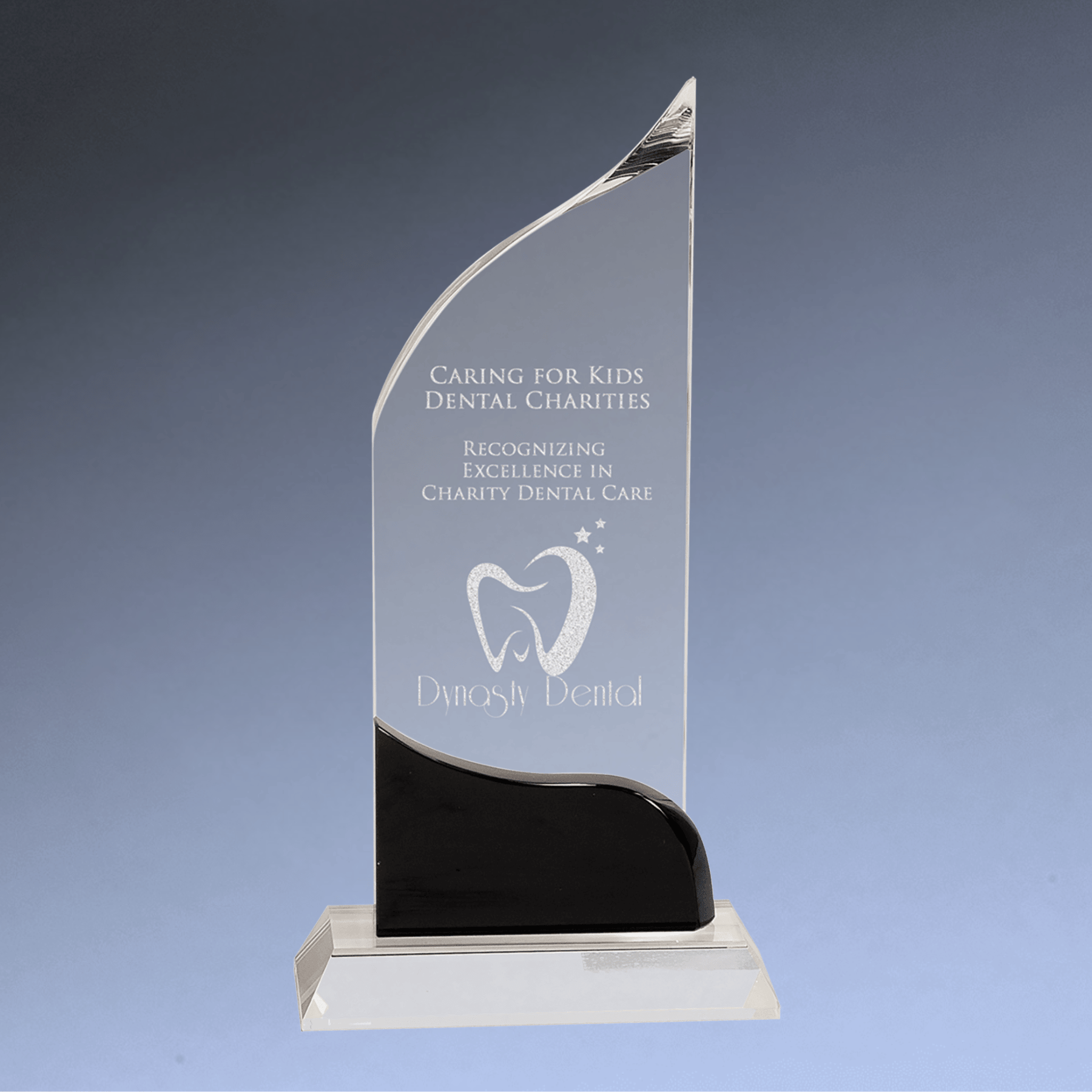 Premier Clear Crystal Wave Award | LightForce Laser Engraving