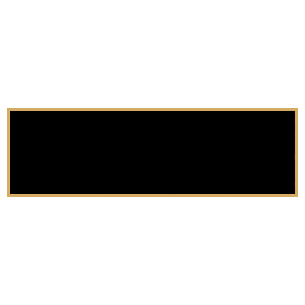 Black Brass Plates with Gold Border for Plaques and Displays