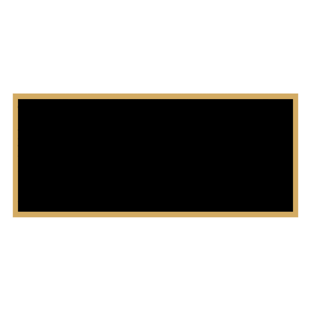 Black Brass Plates with Gold Border for Plaques and Displays