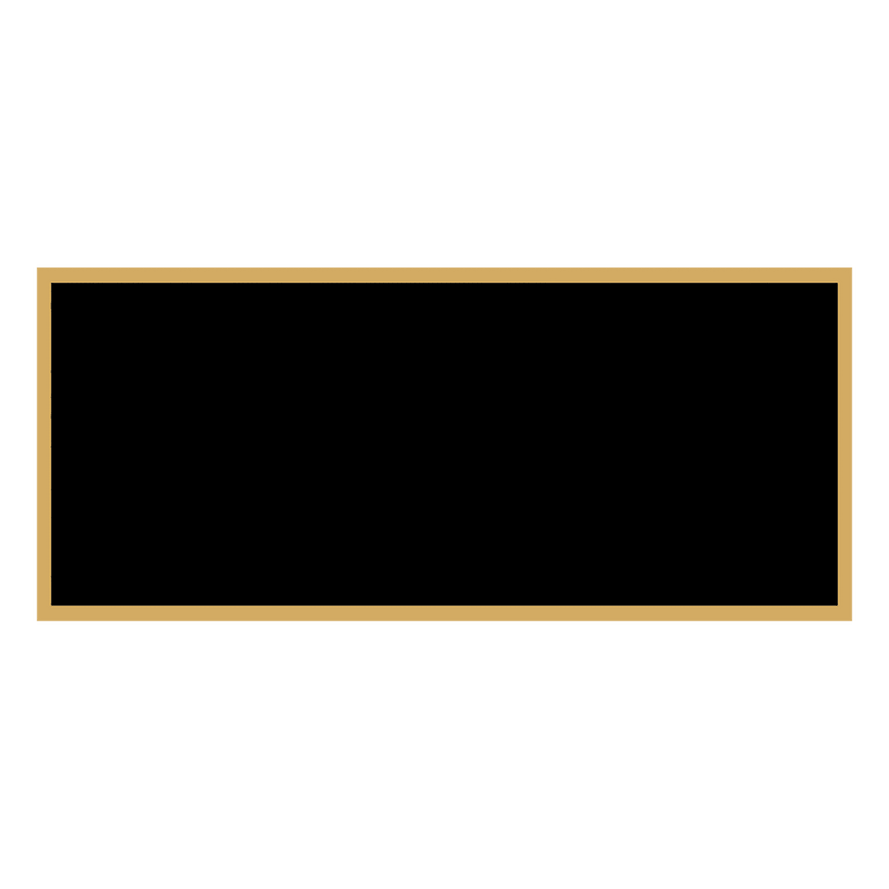 Black Brass Plates with Gold Border for Plaques and Displays
