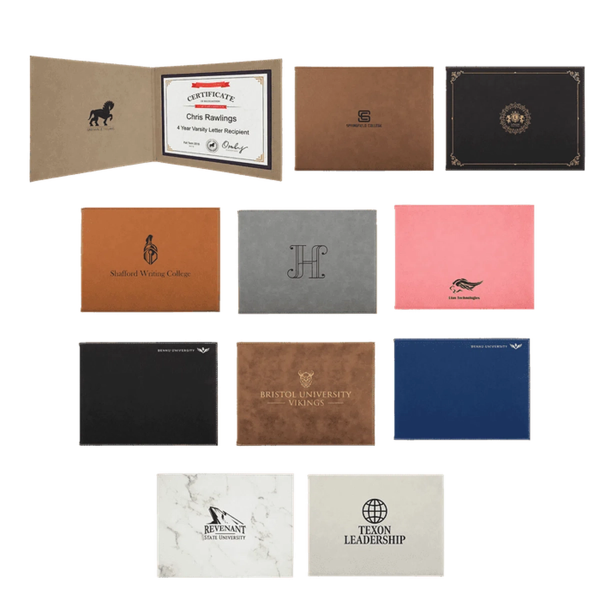 Leatherette Certificate Holder | LightForce Laser Engraving
