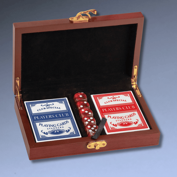 Personalized Card and Dice Boxed Gift Set with Custom Engraving