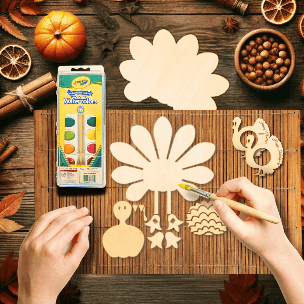 Personalized Standing Turkey Thanksgiving Table Decor and Craft Kit